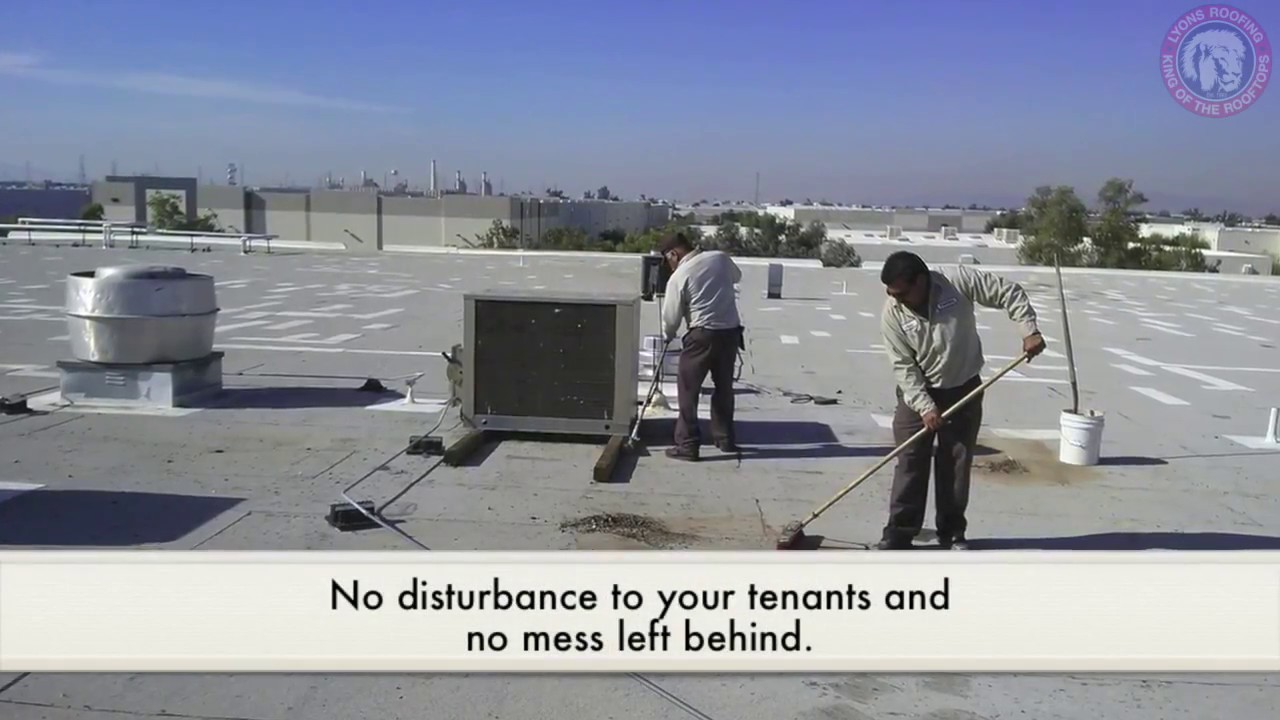 Lyons Roofing chopped glass emulsion roof renewal system - YouTube