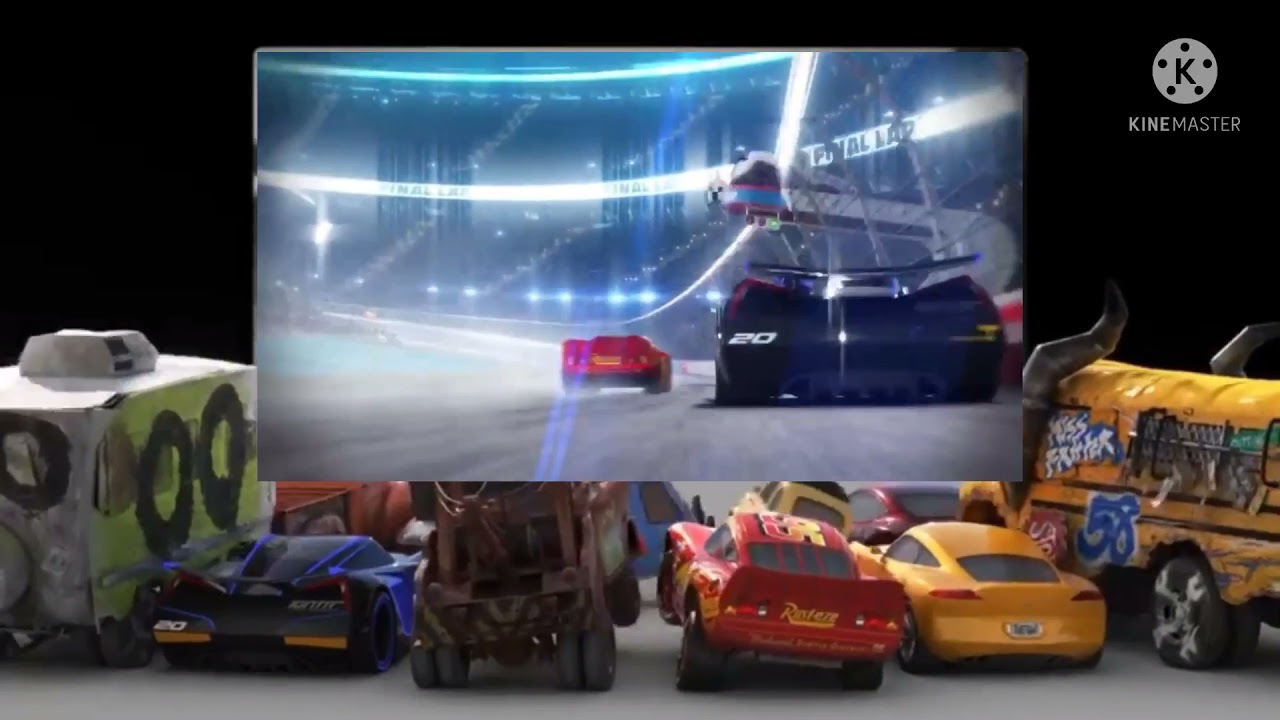 Cars watching Lightning McQueen flips over Jackson Storm - YouTube