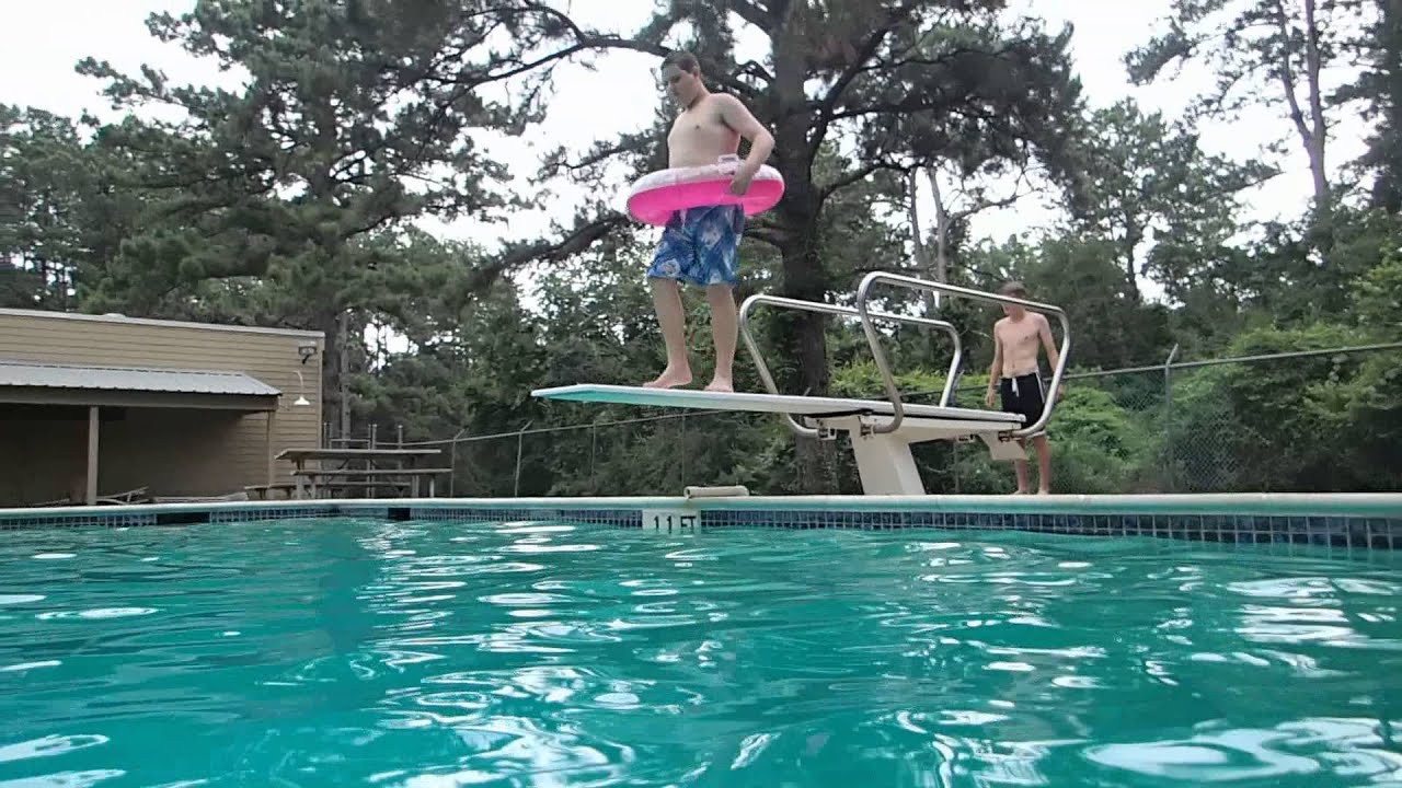 Jumping Off Diving Board At Camp Allen #3 - YouTube