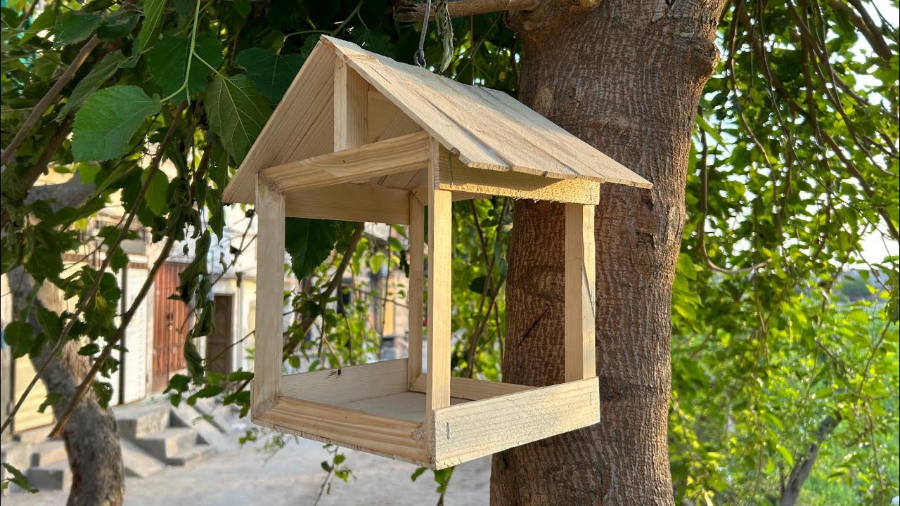 Wooden Bird Feeder DIY Homemade Bird House | Project #2 - YouTube