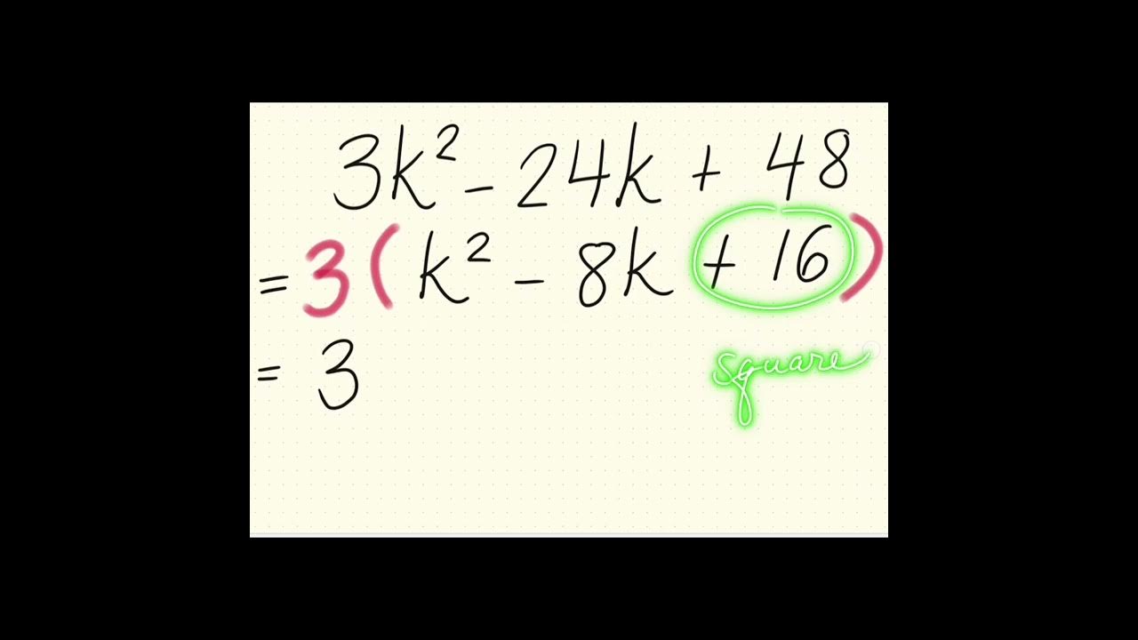 Factoring a Perfect Square Trinomial - YouTube