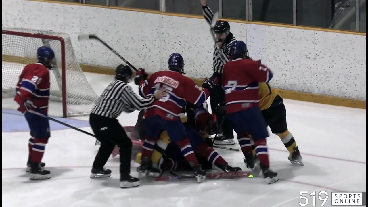 GOJHL - Strathroy Rockets vs Kitchener-Waterloo Siskins - YouTube