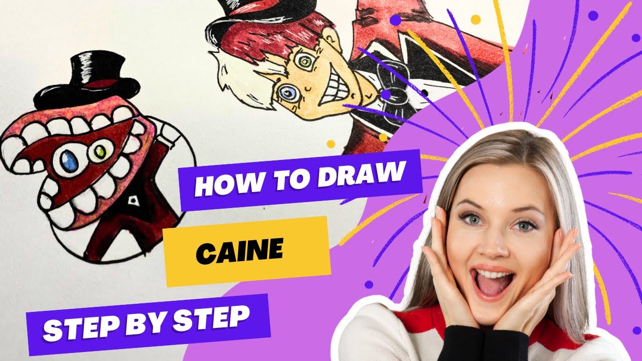 How to DRAW CAINE step by step Cartoon vs Realistic ( The Amazing ...