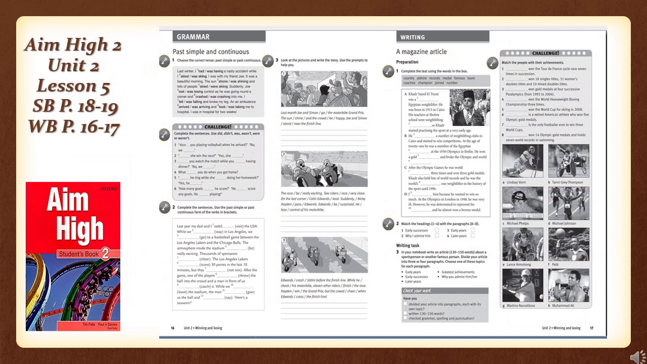 aim high 2 unit 2 lesson 5 2 5 - YouTube