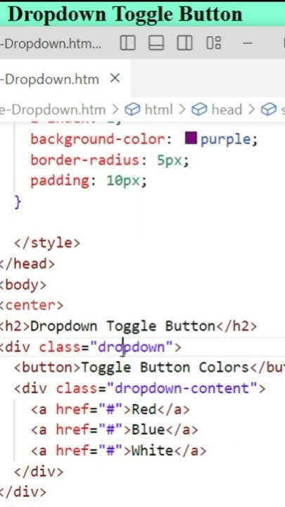 Create Dropdown Combobox Toggle Button Menu Html Css Tutorial Youtube