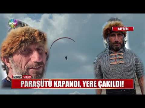 Paraşütü kapandı, yere çakıldı!