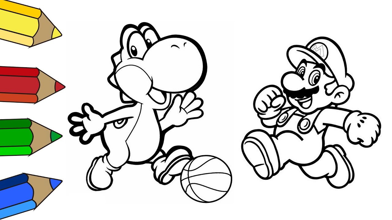 🟢How to Draw MarioBros and YOSHI Together - How to Draw YOSHI and ...