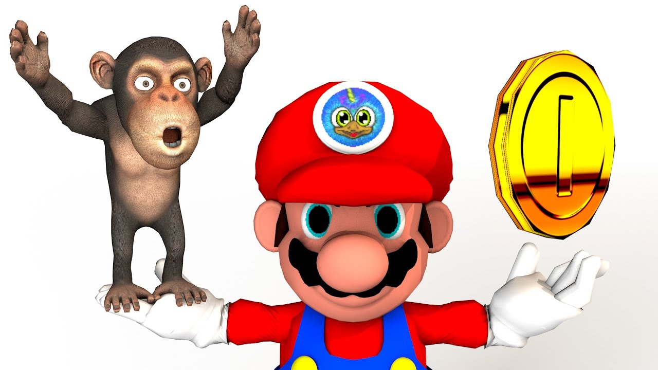 Learn Colors with Giant Super Mario & Little Monkey - YouTube