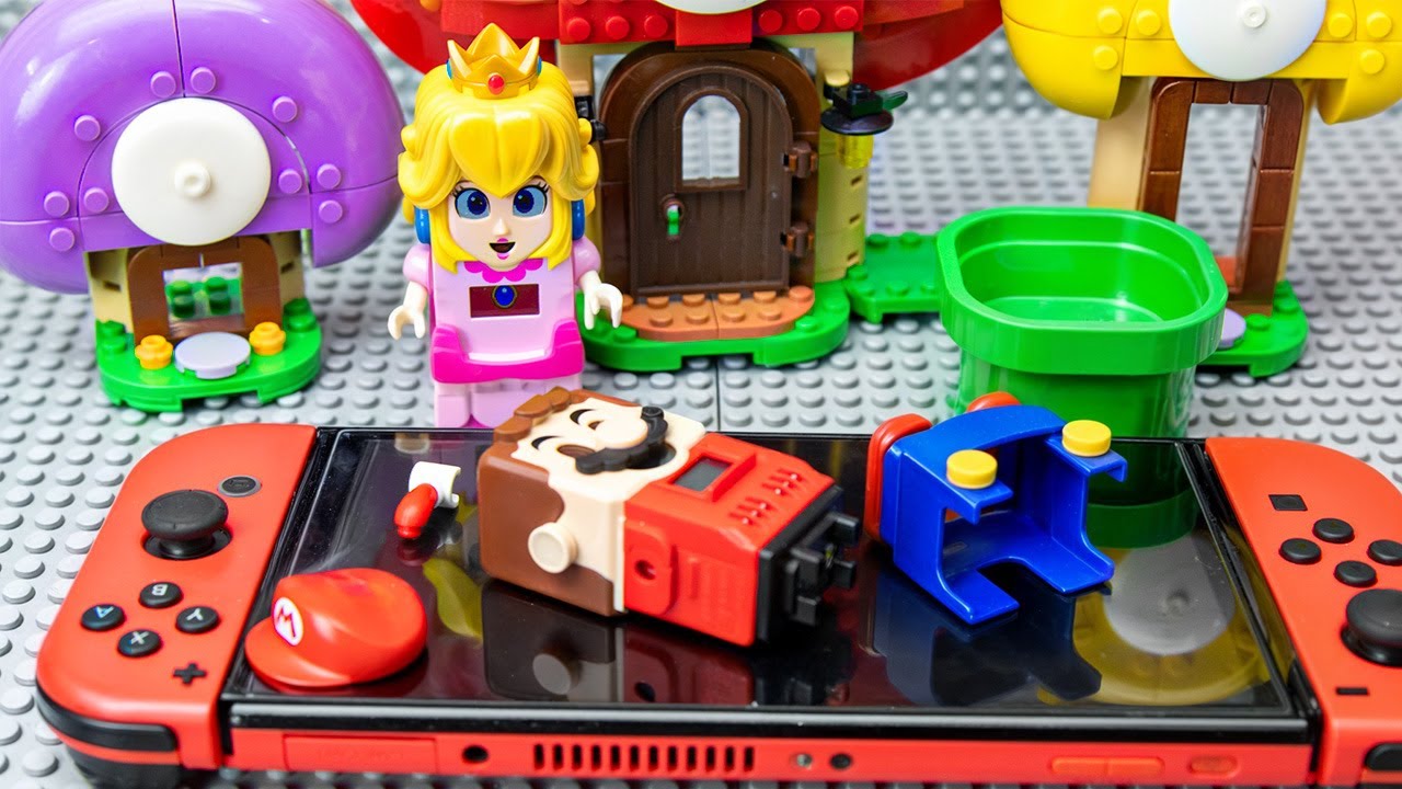Lego Princess Peach enters the Nintendo Switch with Nabbit to defeat ...