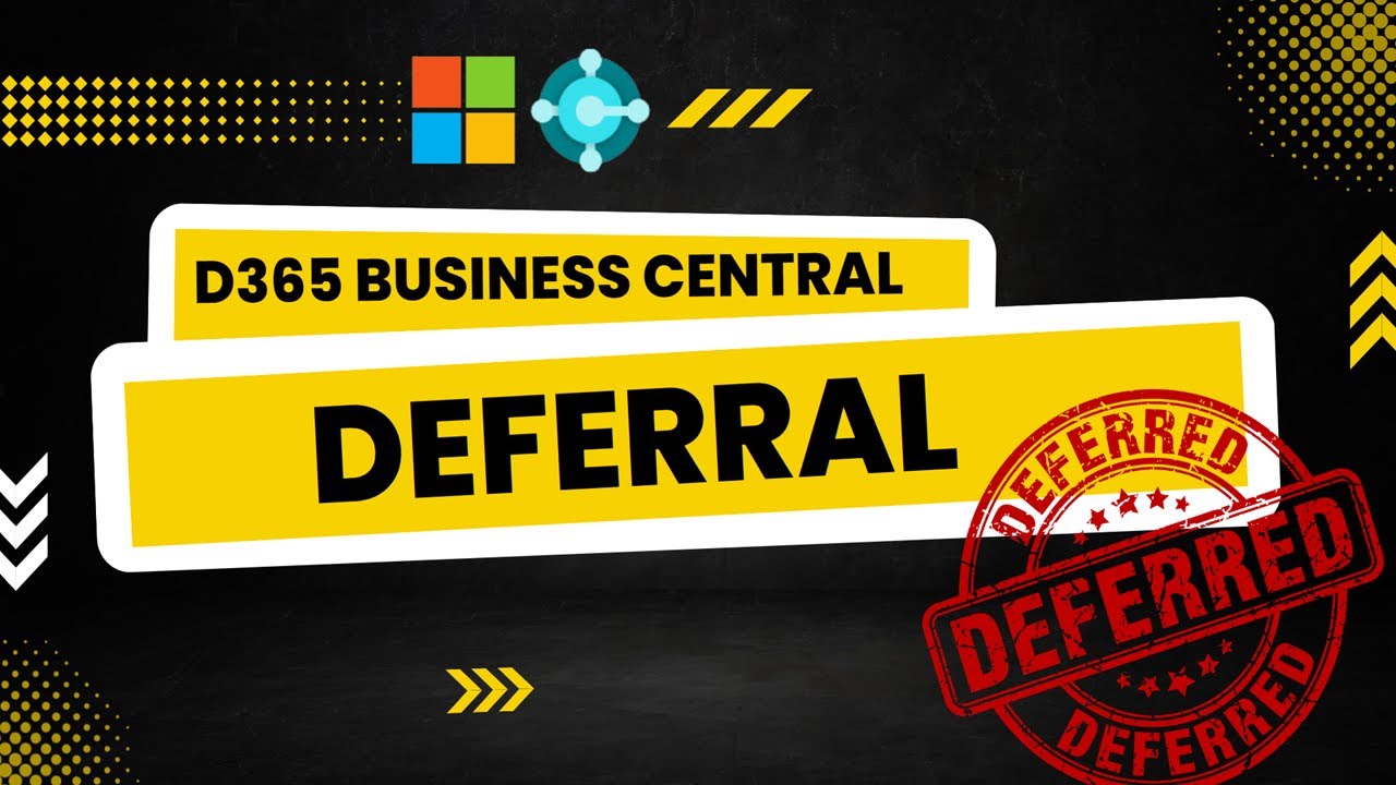Deferral in Dynamics 365 Business Central (NAV) | Session - 44 - YouTube