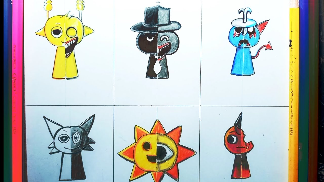 SPRUNKI characters | Drawing Sprunki Normal Vs Horror (Sprunki ...