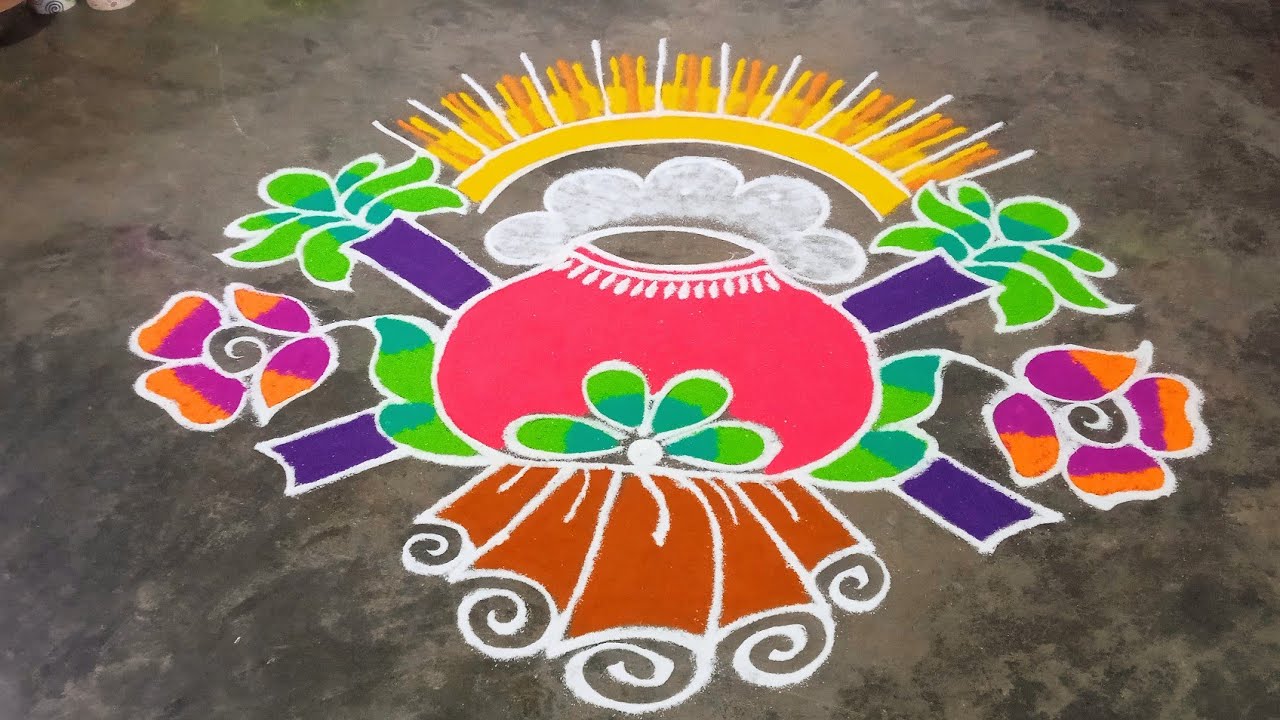 🌾pongal kolam 9*1 dots | 🌾2024 thai pongal special kolam designs ...