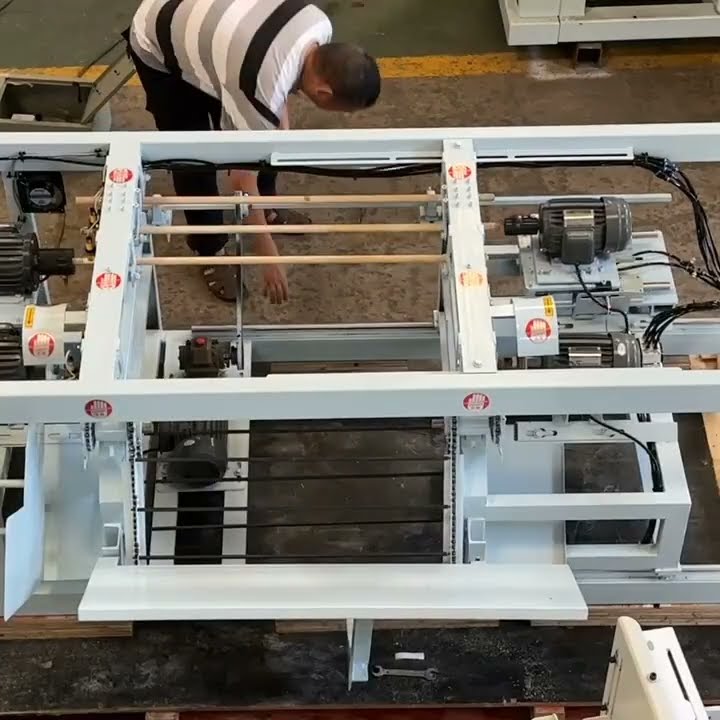 Automatic Wooden Broom Handles Cutting And Screw Making Machine Testing ...