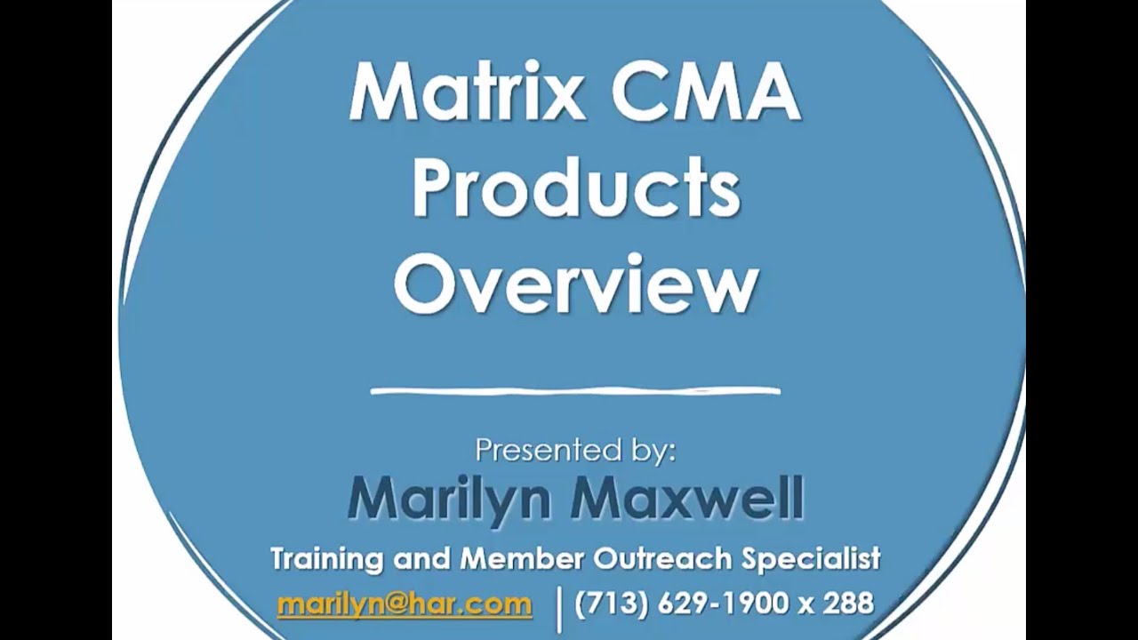Webinar: Matrix CMA Products Overview - YouTube