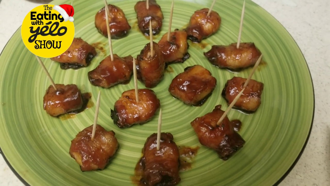Holiday Recipe ( Bacon wrapped BBQ Water chestnuts) - YouTube