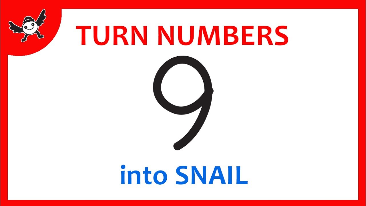 How To Turn Number 9 into Cartoon SNAIL – Easy and Fun Doodle Art - YouTube