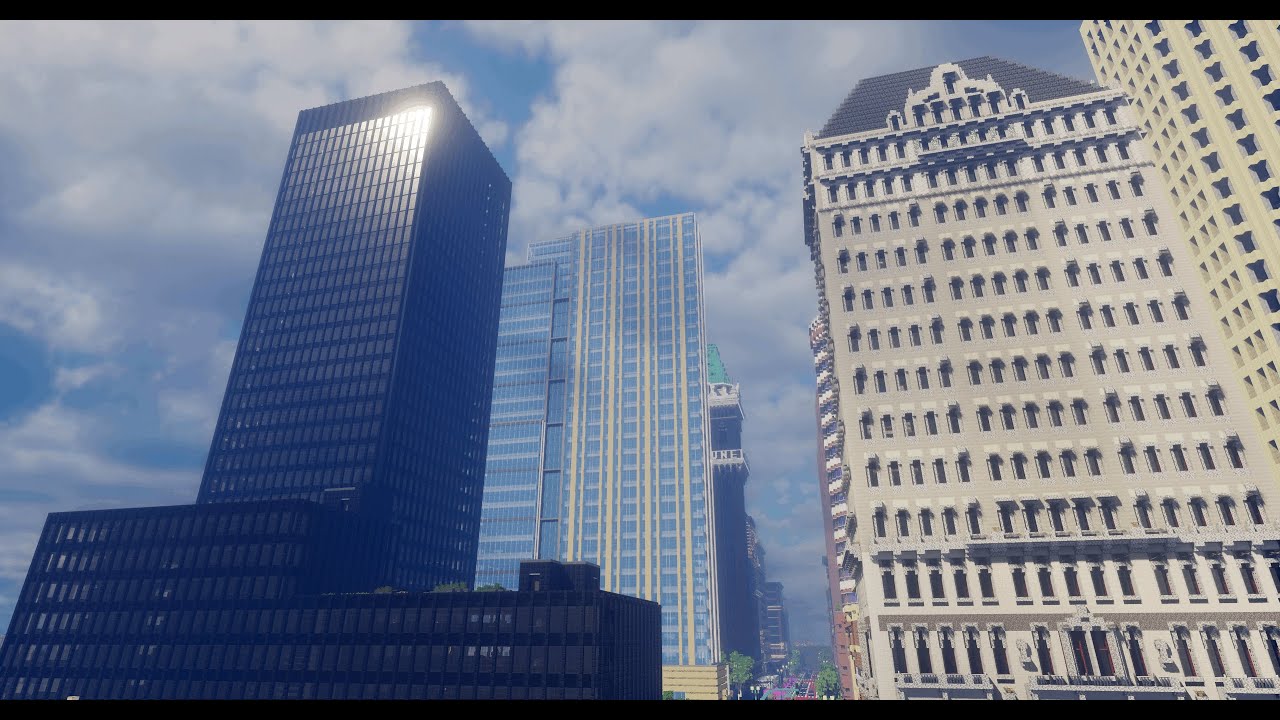 Building City Block By Block in Minecraft (805 Atrium Tower) Timelapse ...