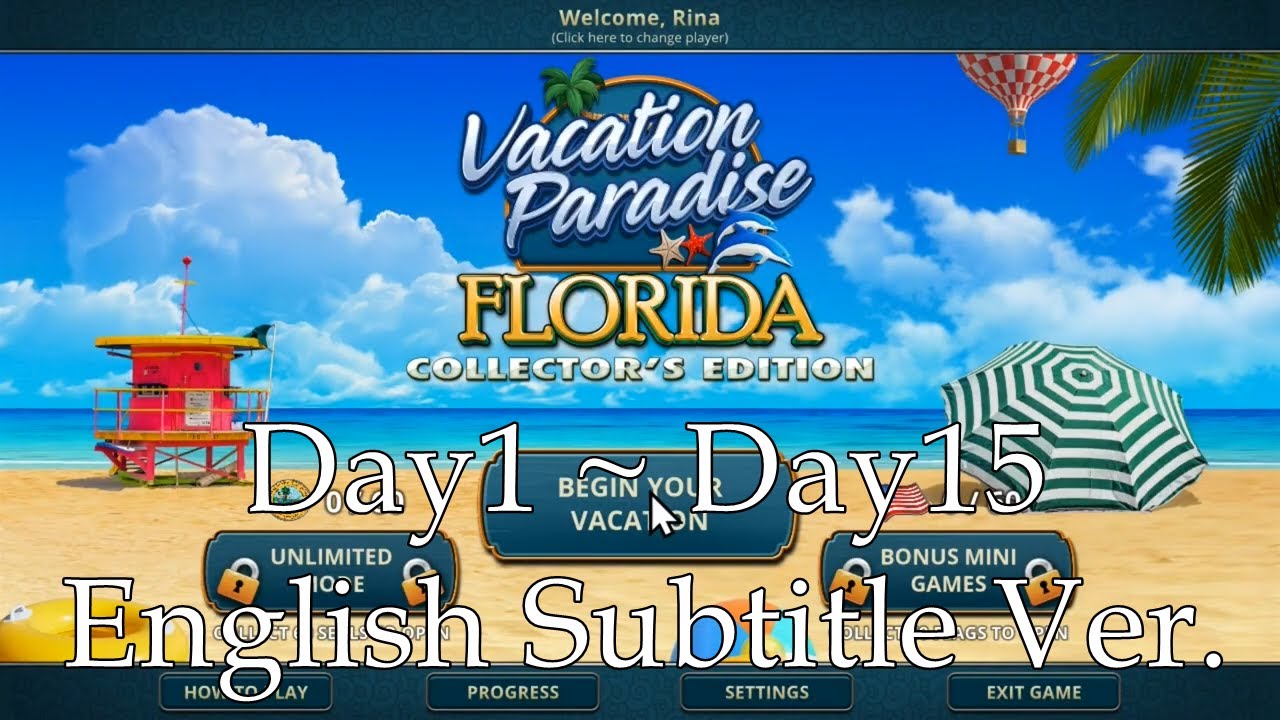 Vacation Paradise: Florida Collector's Edition Day1~15 プレイ動画(英語Ver.) - YouTube