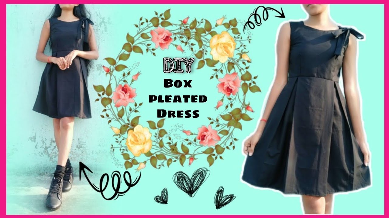 Beautiful Box pleated dress | Easy Black dress 🖤 | Cutting and ...