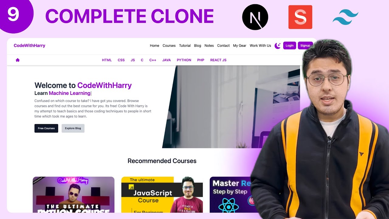 9 Codewithharry Website Clone Next Js Coder Shubham Youtube 3360