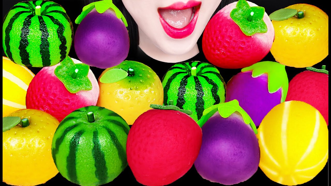 ASMR Fruit Mochi Wagashi 과일 화과자 모찌 먹방 Mukbang, Eating - YouTube