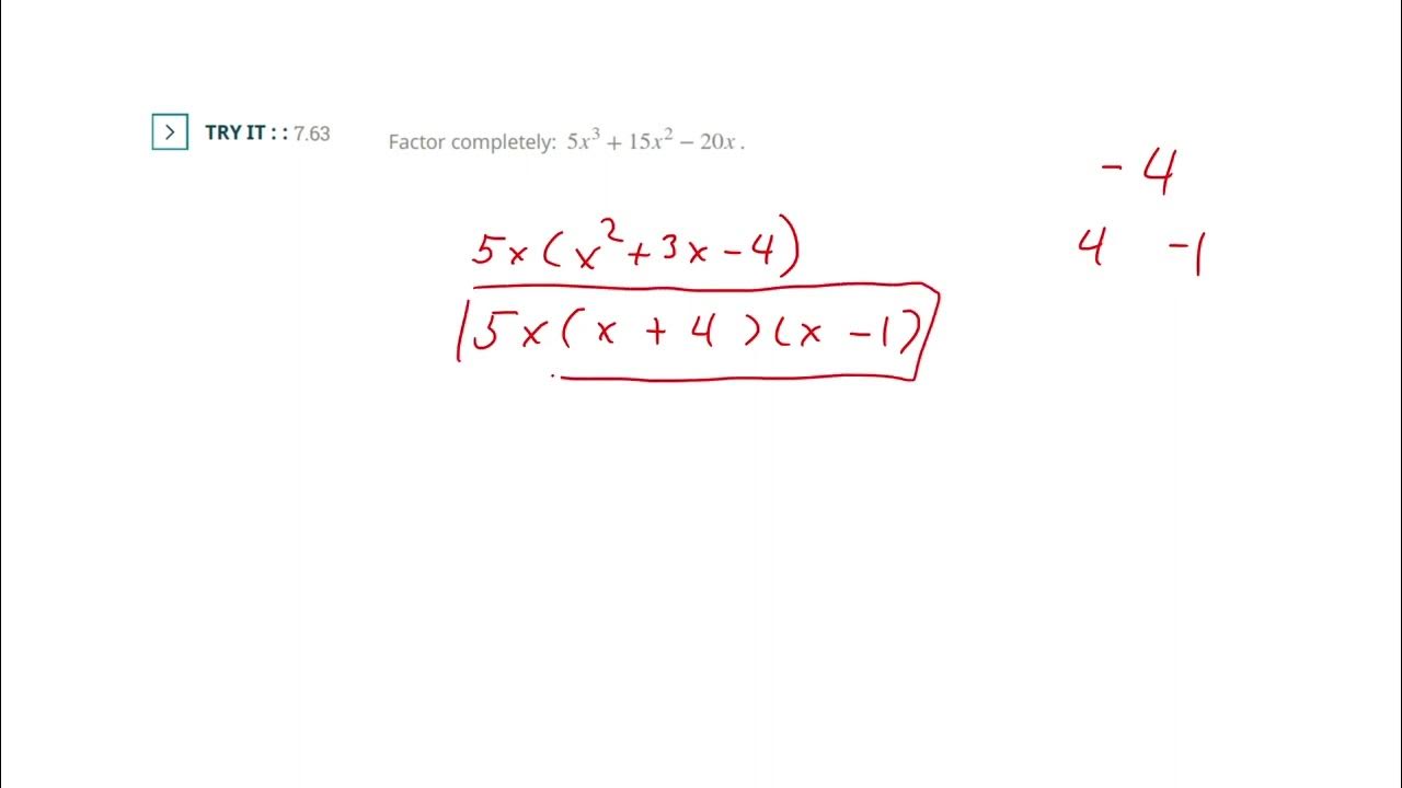 Algebra I 7 3a: Factoring Trinomials with a Term in Front (Trial and ...