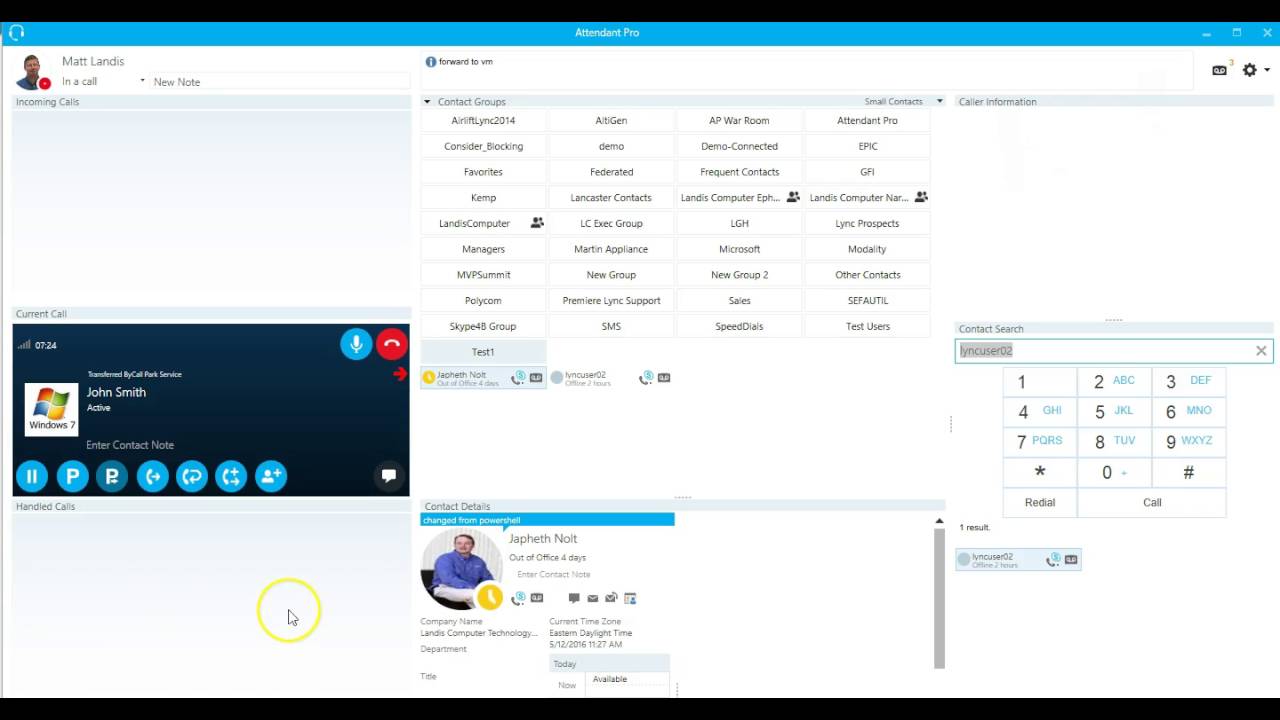 Attendant Pro for Skype for Business (Lync) Training: Park For Users or ...