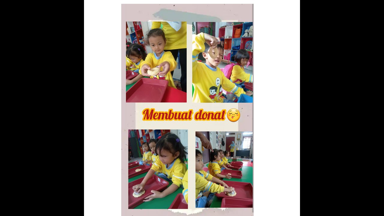 Kegiatan anak Paud tema kebutuhanku subtema makanan#membuatdonat - YouTube