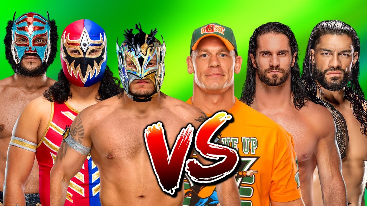 Seth Rollins & John Cena & Roman Reigns vs Lucha House Party (Kalisto ...
