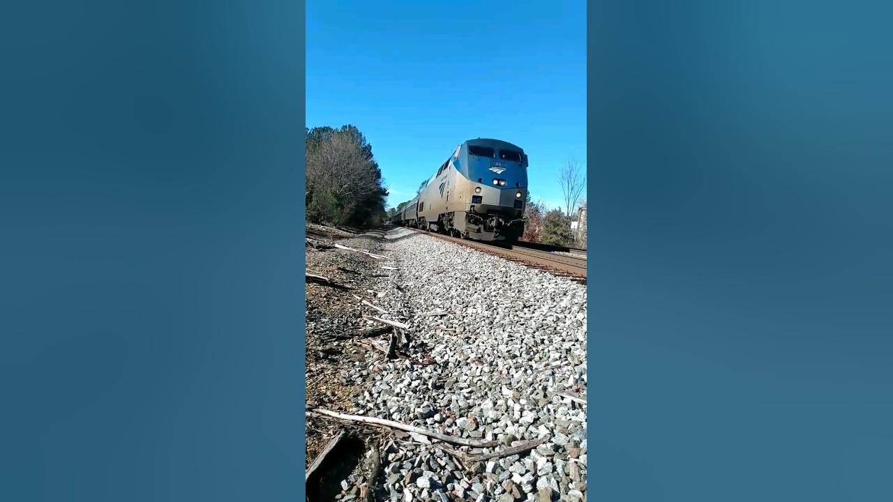 Amtrak Carolinian train PO80-13 approaches Raleigh NC at Powell Drive 2/13/2023 - YouTube