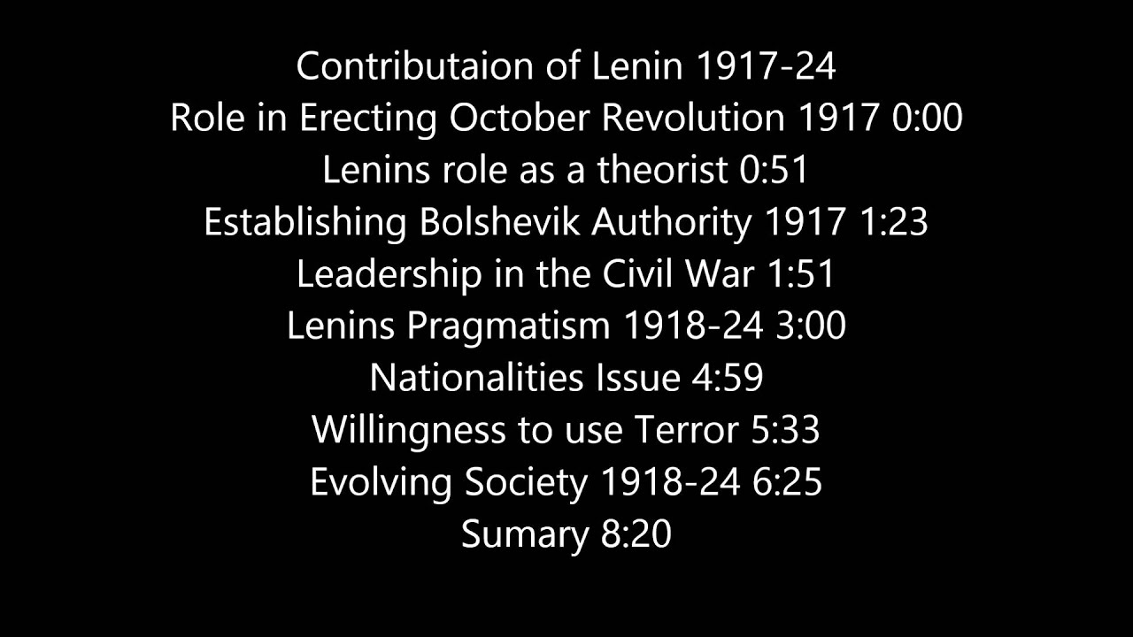 CCEA AS-Level History - Contributaion of Lenin 1917-24 - YouTube