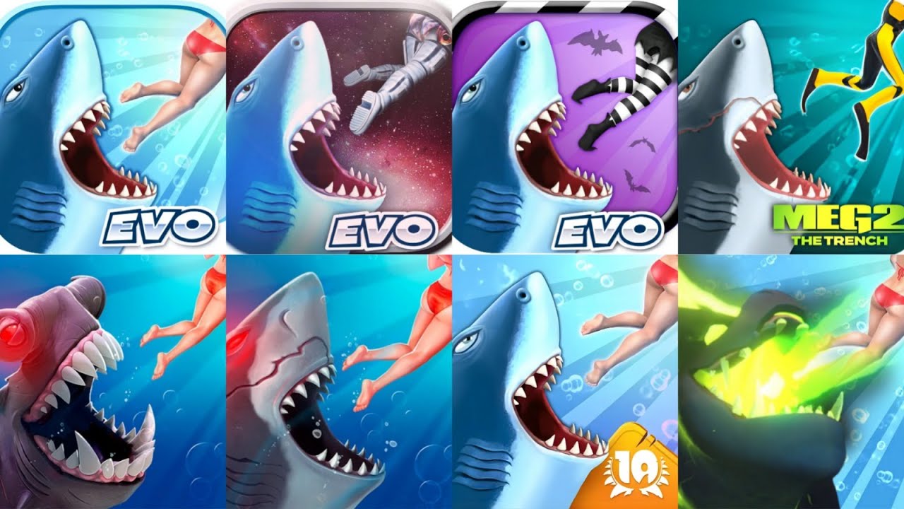 ALL HUNGRY SHARK EVOLUTION LOGO THROUGH THE YEARS (2012- 2024 ...