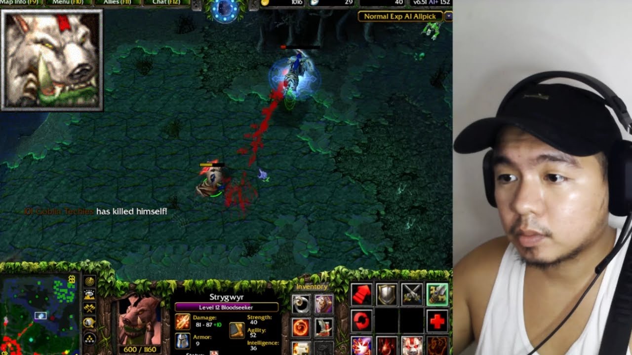 [Bring Back Memories] Classic Dota 1 Bloodseeker gameplay AI + 6.51 map ...