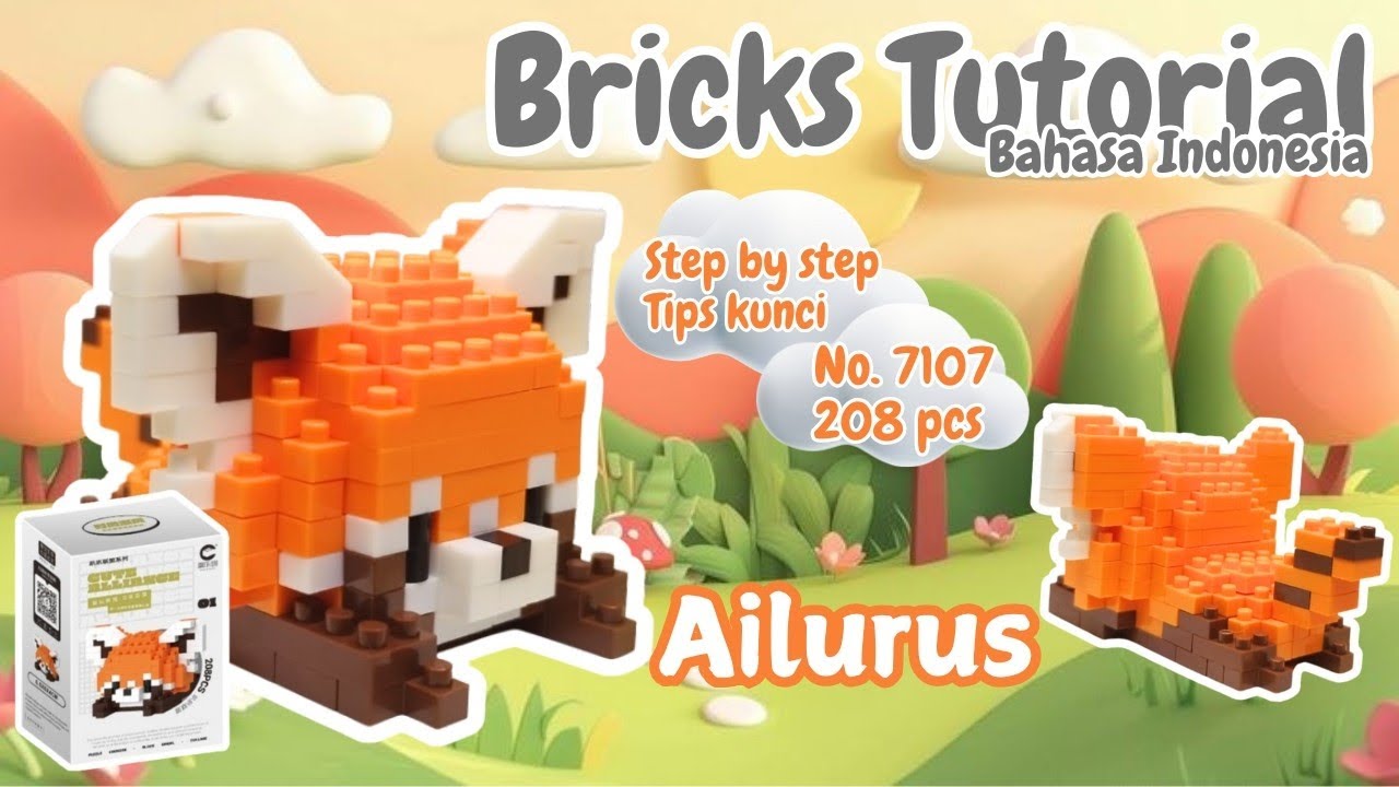 Build a Bricks Ailurus 7107 (Cute Alliance) l Tutorial Lego Bricks Mini ...