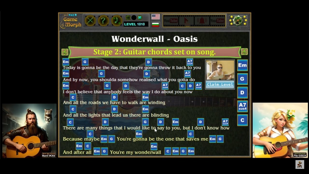 Wonderwall Simple Guitar Chords Quiz 🎨🧩🎓 Fun Arts Homework (Education ...