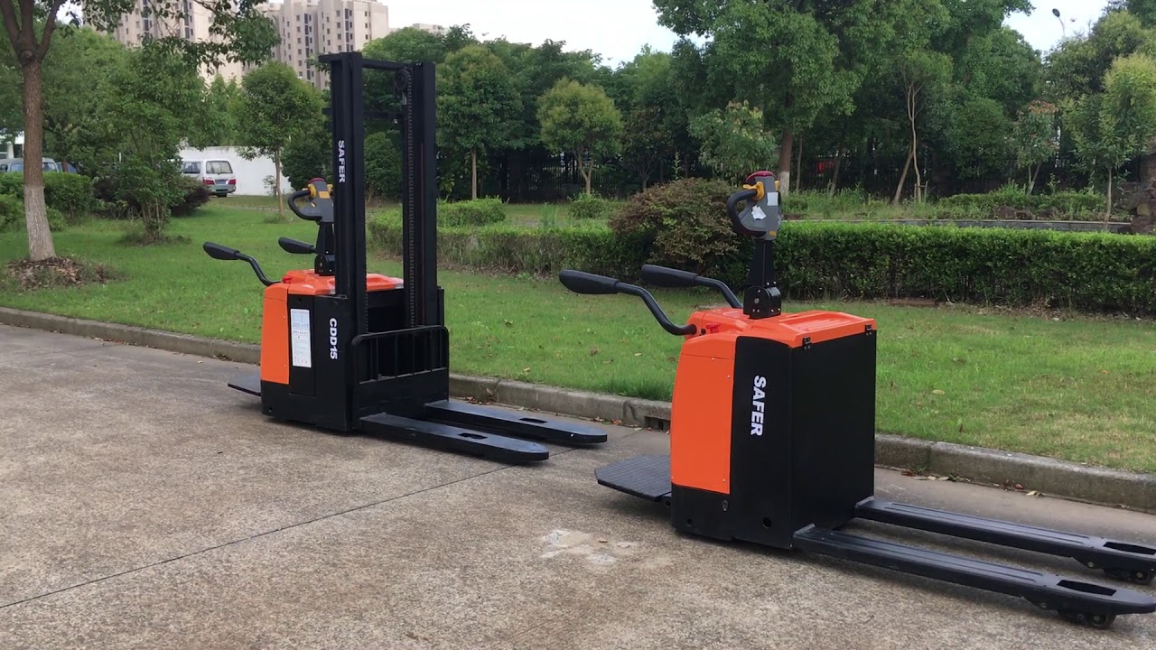 Stand Up stacker | Sit Down Forklift | Electric stacker - YouTube