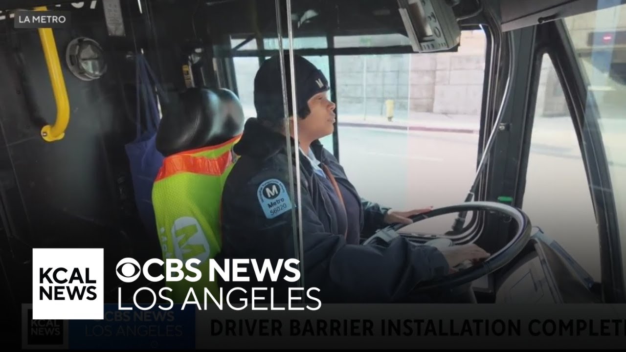 Protective barriers installed on all Metro buses - YouTube