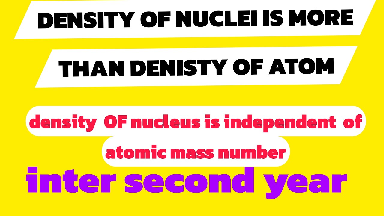 nuclear density independent of atomic number | Nuclear density is more ...