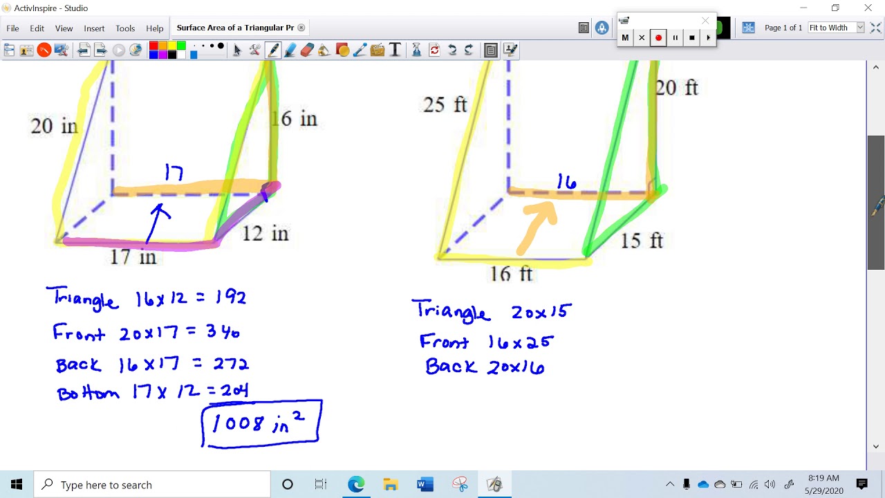 Surface Area of a Triangular Prism - YouTube