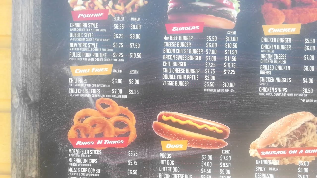 The Chipper Collingwood Ontario Menu - YouTube