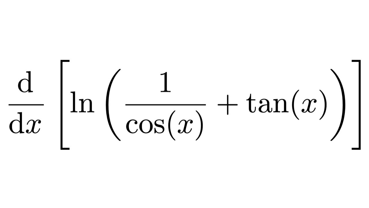 Derivative Of Ln 1 cos x Tan x YouTube