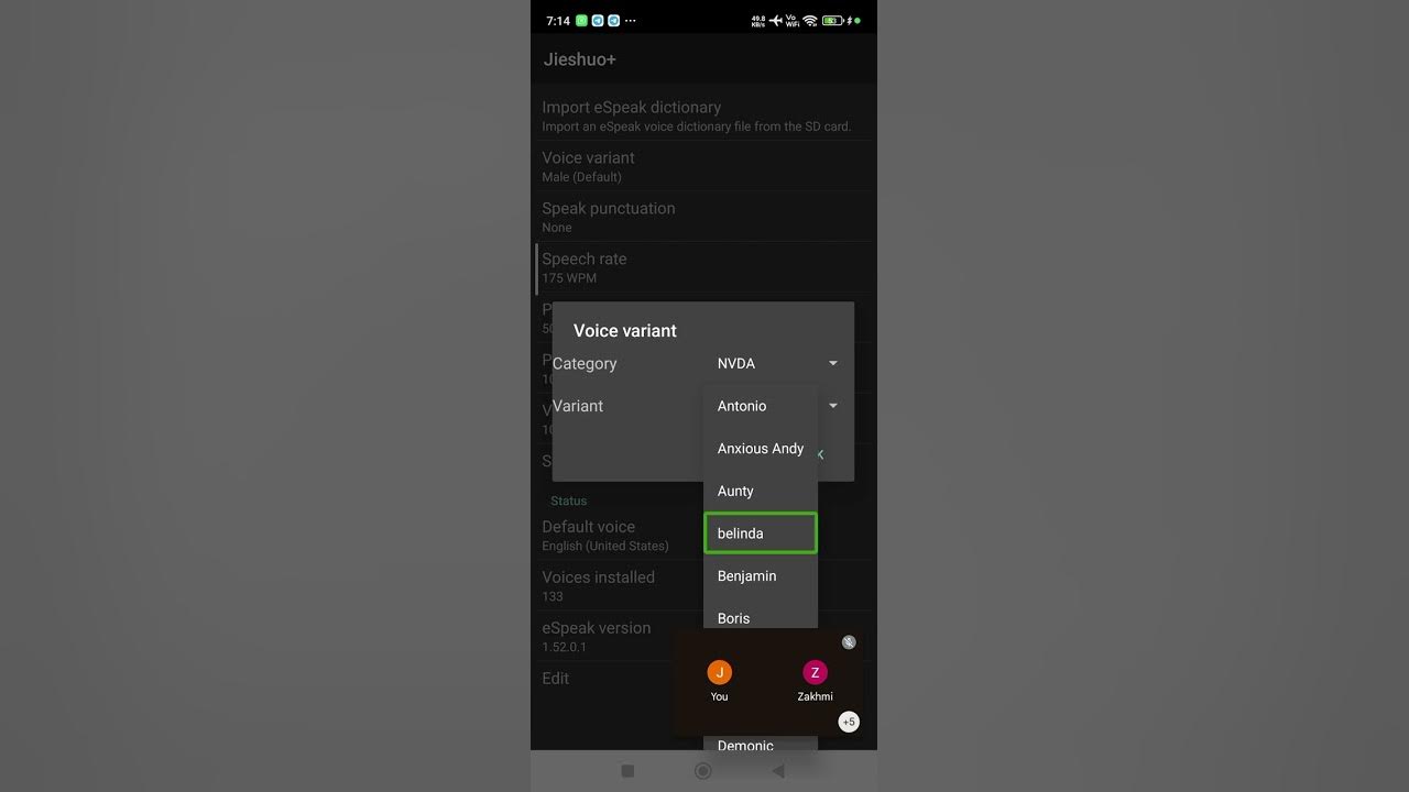 System TTS settings, and, E-Speak TTS Settings in Jieshuo, commentary screen reader Batch 1 ...
