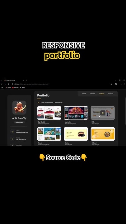 Responsive Portfolio Webdesign Webdeveloment Responsivewebdesign Html Cssjavascript