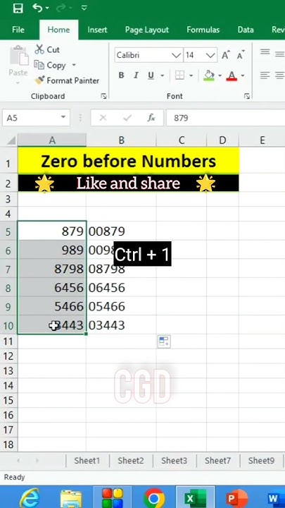 Add Zero Before Number In Ms Excel 2 Methods For You Exceltips Education Youtube