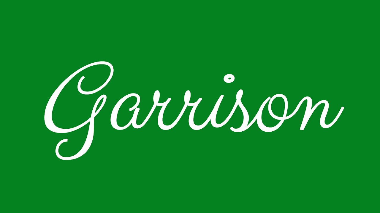 Learn how to Sign the Name Garrison Stylishly in Cursive Writing - YouTube