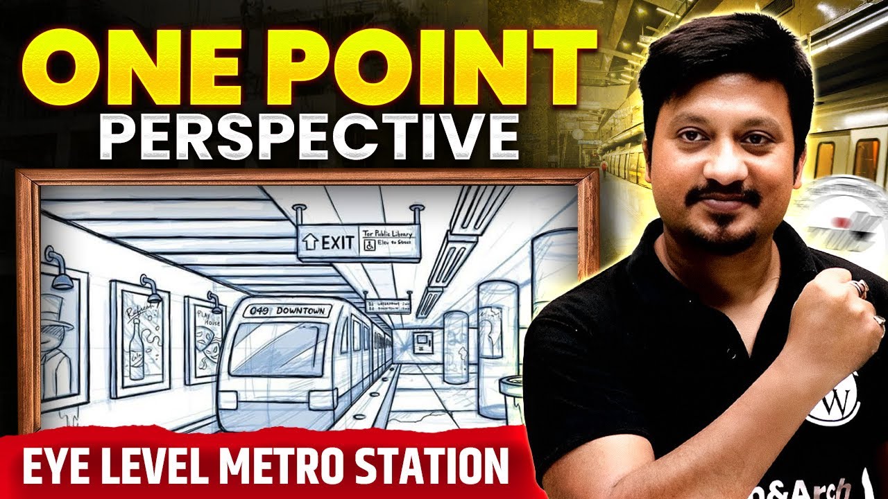 One Point Perspective (Eye Level) | Metro Station Drawing | NIFT NID ...