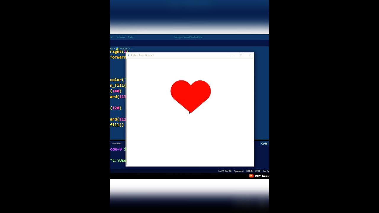 Drawing Heart Shape Logo Using Python👩💻coding Programmerlife Python Cse Shorts Hacking 6992