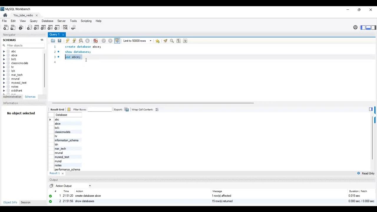 SQL_Create_table/database - YouTube