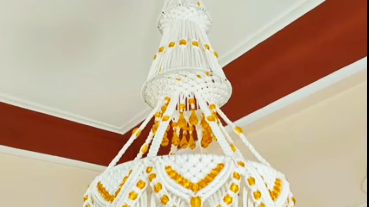 मैकरम झुमर डीजाईन ।। Macrame Se Banaye Bahaut Hi Sundar Sundar Design ...