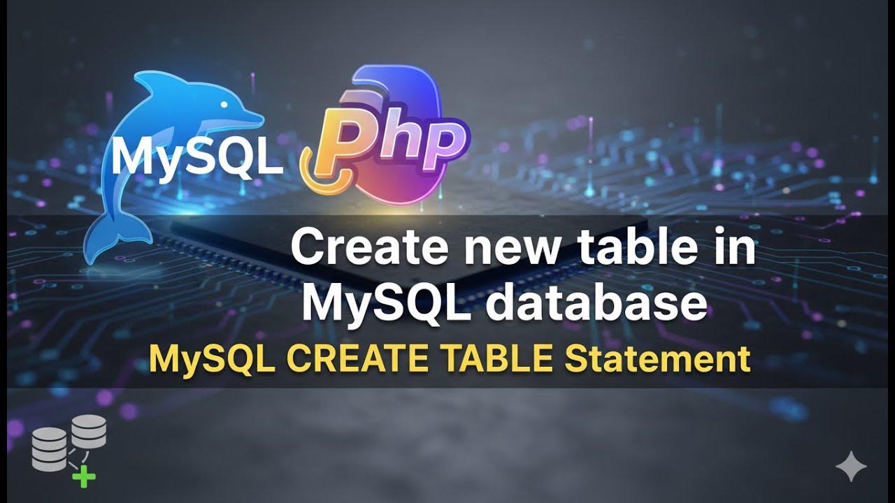 Create new table in MySQL database | MySQL CREATE TABLE Statement - YouTube